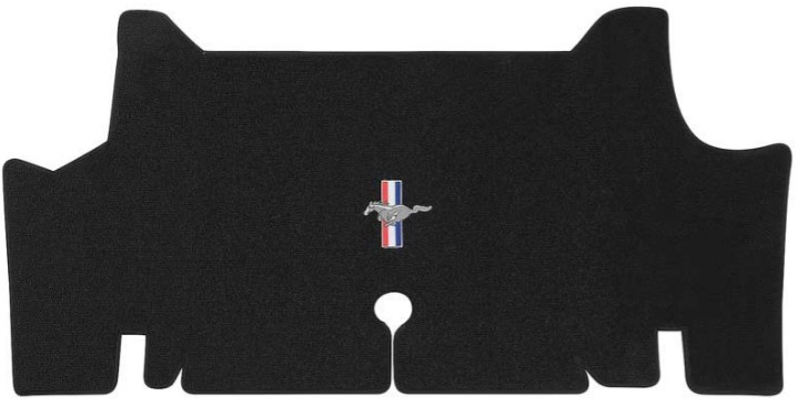 Trunk Carpet Black with Tribar Logo CV 64/70 - Mustang Centre