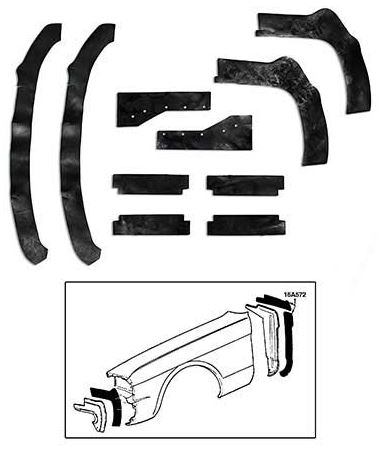 Splash Shield Rubber Kit LH/RH 67/68 - Mustang Centre